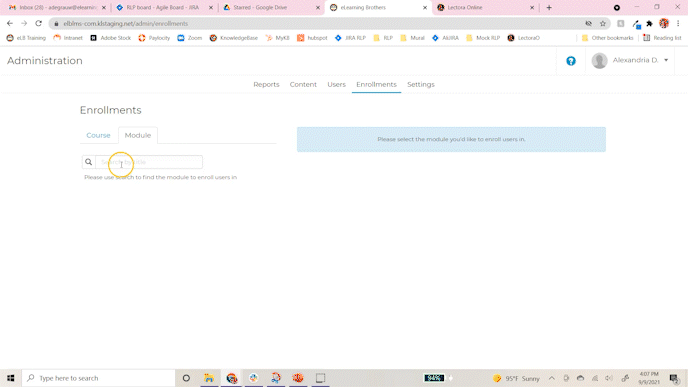 Admin Manually Enroll Users in Modules