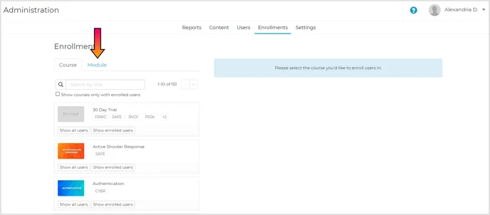 Admin Manually Enroll Users in Modules Admin Manually Enroll Users in Modules
