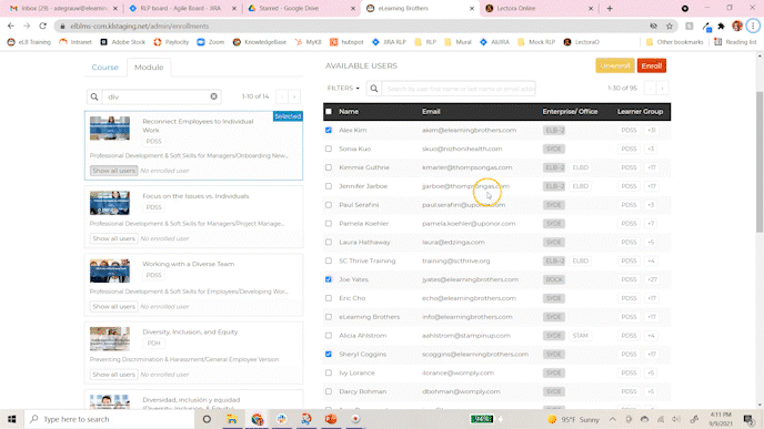 Admin Manually Enroll Users in Modules