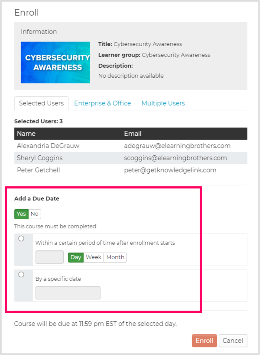Admin Manually Enroll Users in Courses