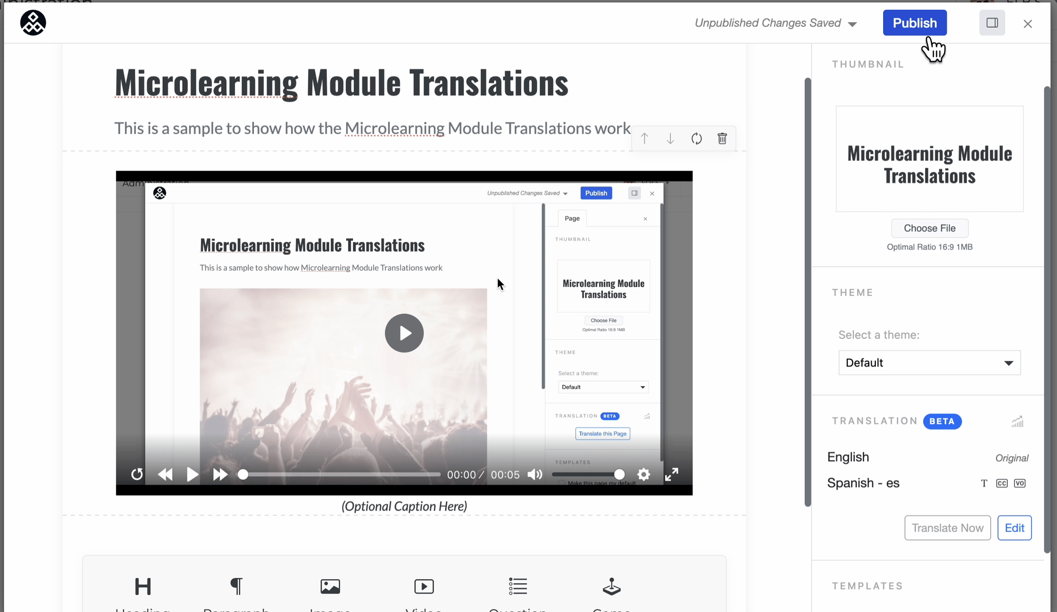 Creating and Editing a Microlearning Module